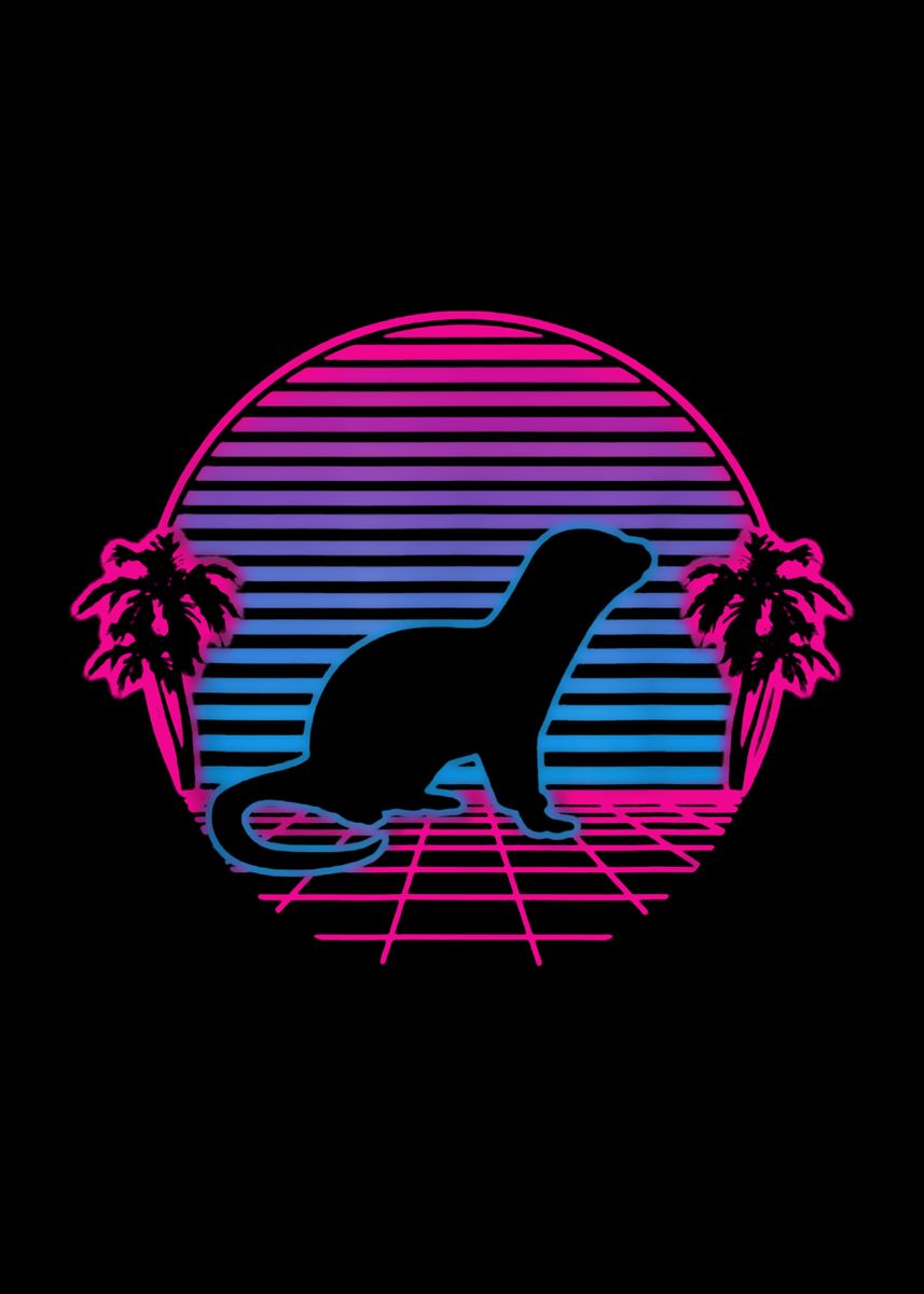 'Otter Punk' Poster, picture, metal print, paint by retno triningsih ...