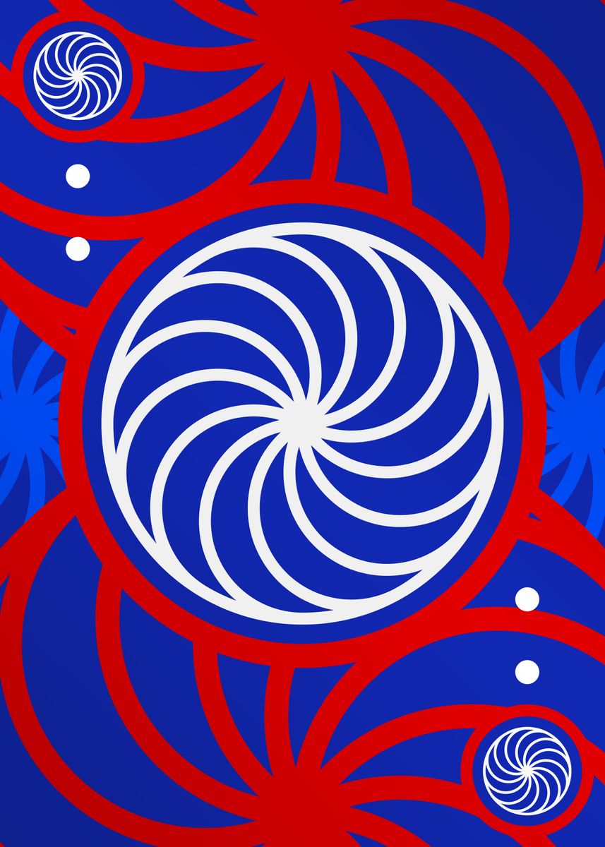 'Red White and Blue Glyph' Poster, picture, metal print, paint by Holy ...