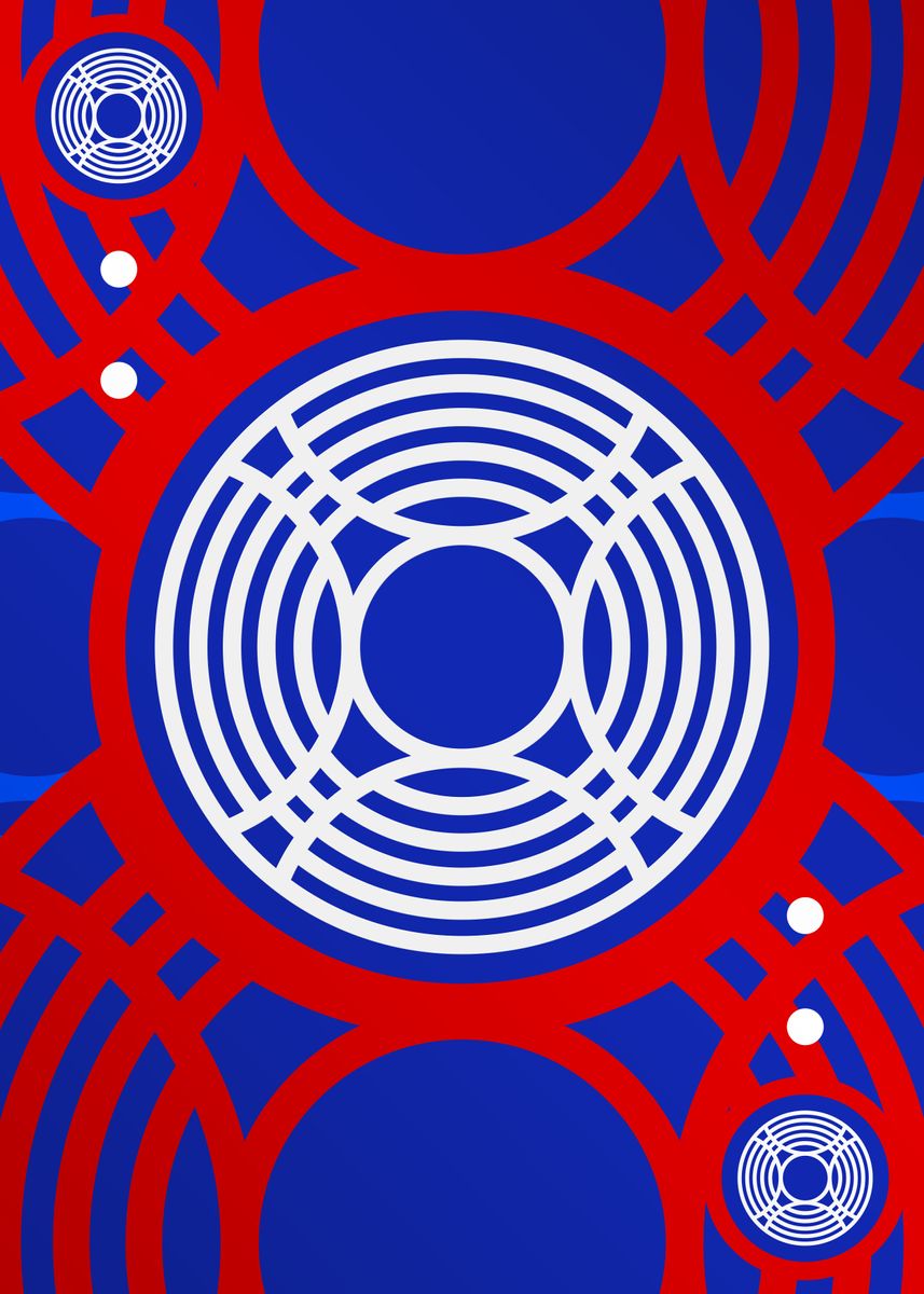 'Red White and Blue Glyph' Poster, picture, metal print, paint by Holy ...