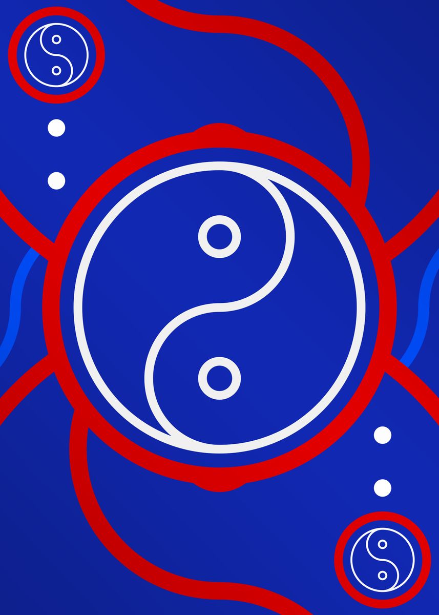 'Red White and Blue Glyph' Poster by Holy Rock Design | Displate