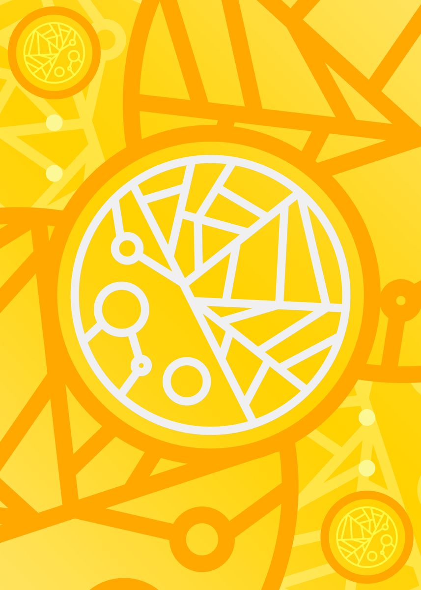 'Happy Yellow Orange Glyph' Poster, picture, metal print, paint by Holy ...