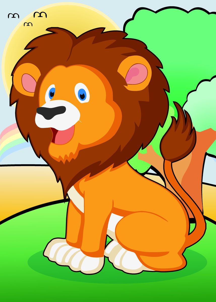 'The smile cute lion ' Poster by valkry art | Displate