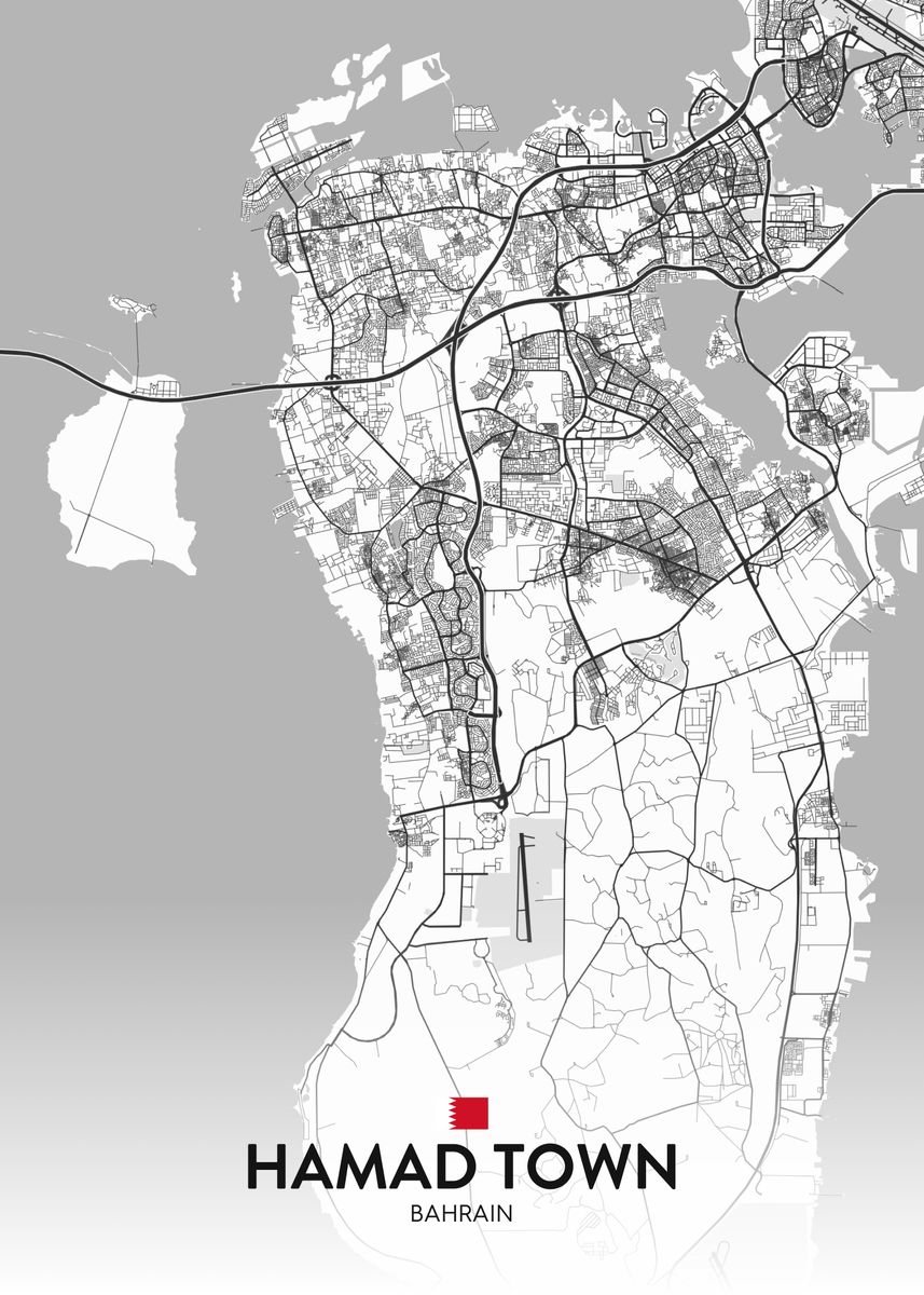 'Hamad Town BH' Poster, picture, metal print, paint by IMR Designs ...