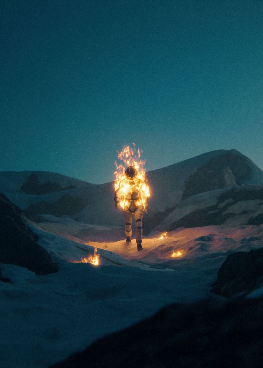 'BURNING UP' Poster, picture, metal print, paint by Austin Poon | Displate