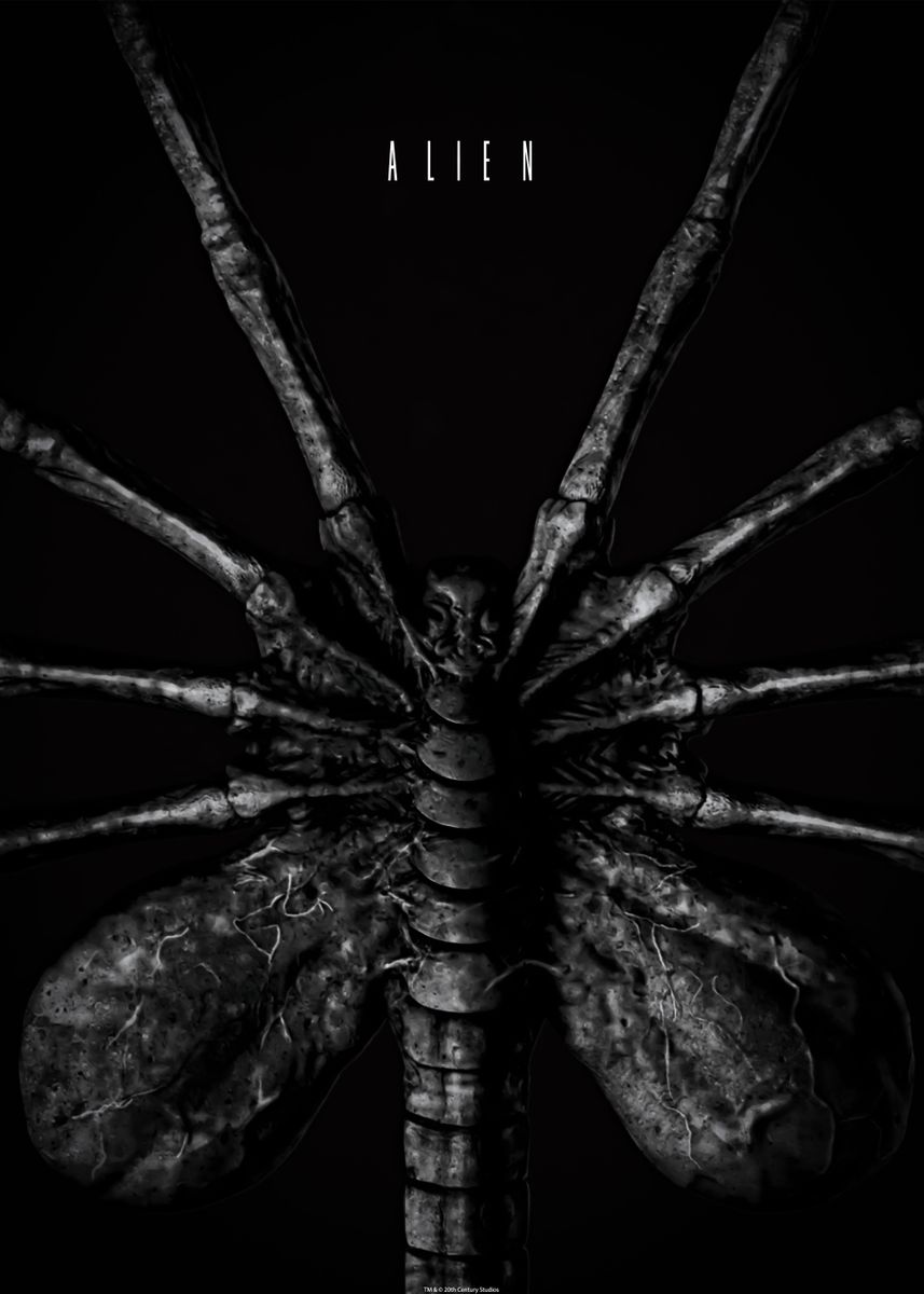 'Alien Moth Poster' Poster, picture, metal print, paint by Alien | Displate