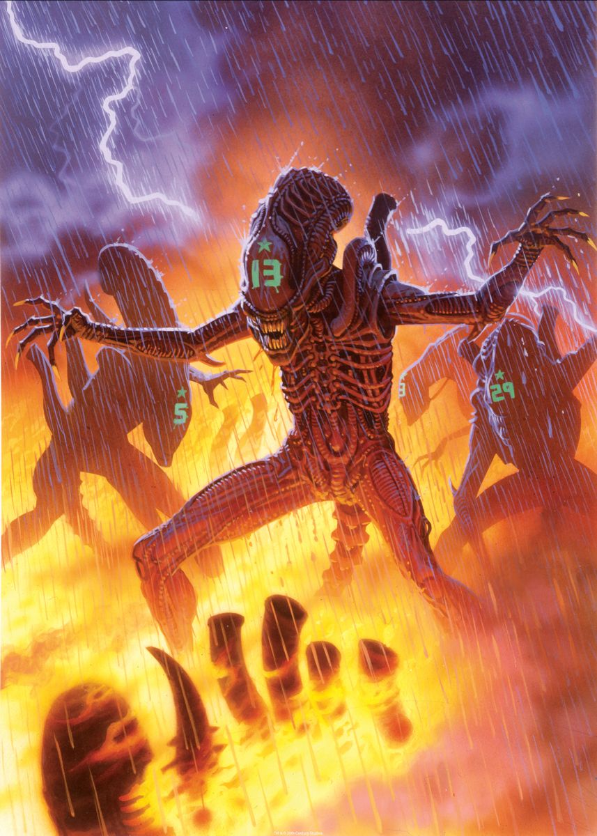 'Aliens Fire Thunder' Poster, picture, metal print, paint by Alien ...