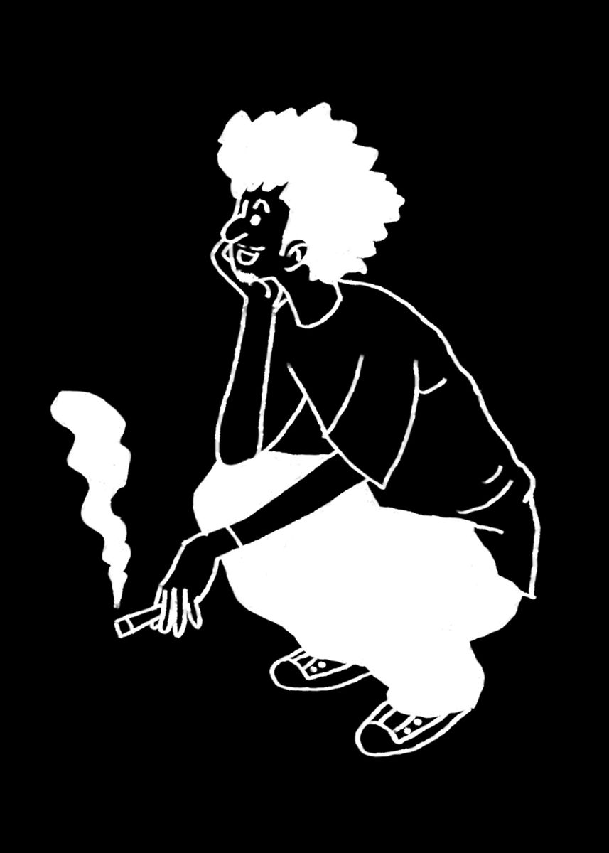 'smoking boy sketch ' Poster, picture, metal print, paint by Fahmi ...