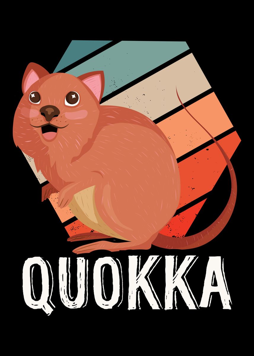 'Retro Cute Quokka Lover' Poster, picture, metal print, paint by ...