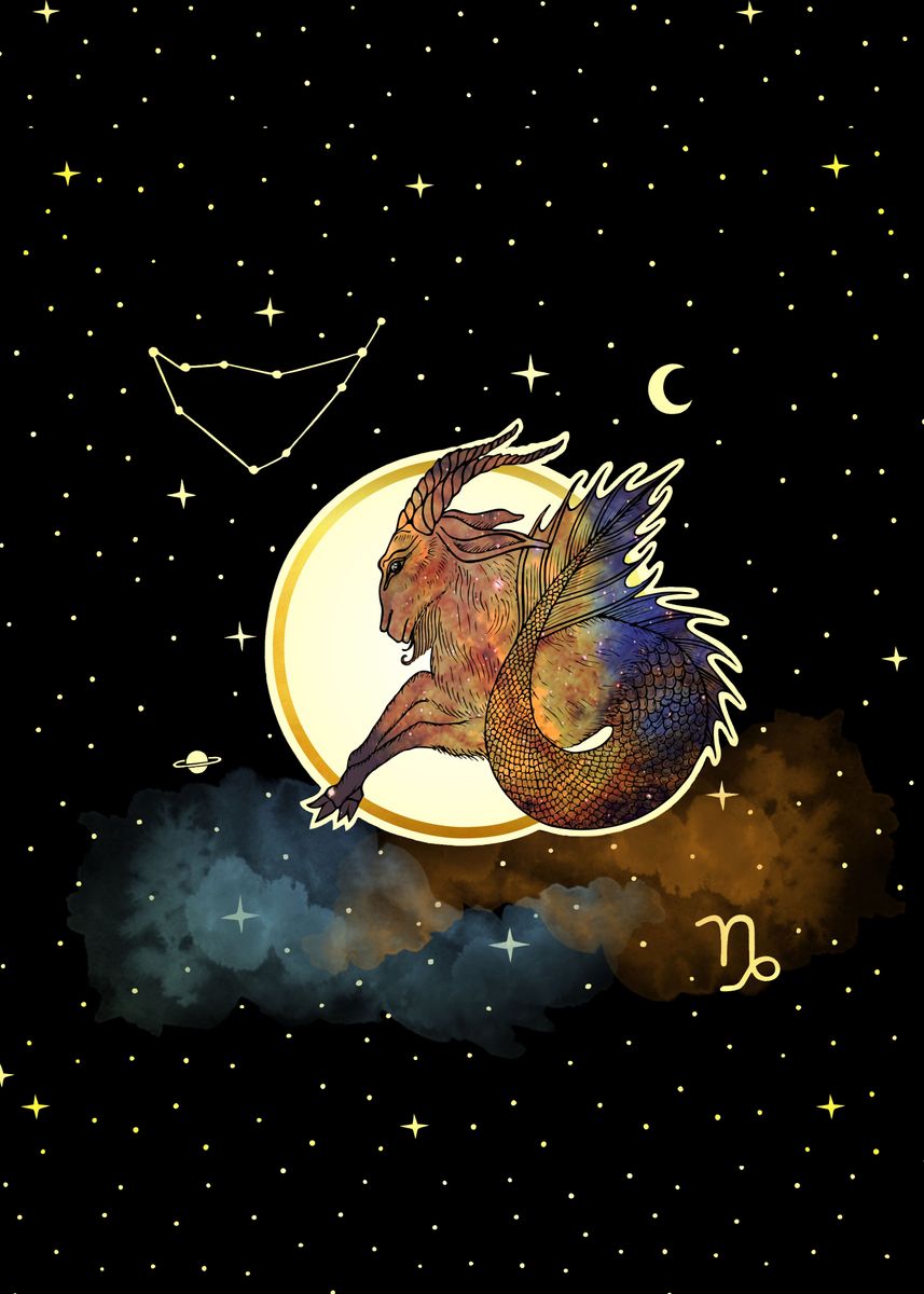 'Capricorn' Poster, picture, metal print, paint by Vivi Nicolin | Displate
