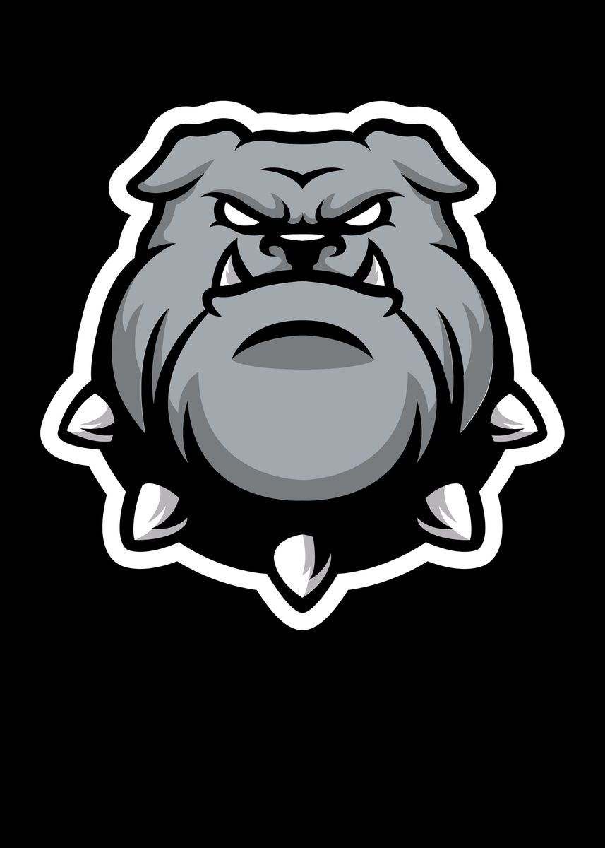 'Bulldog Face' Poster, picture, metal print, paint by Uwe Seibert ...