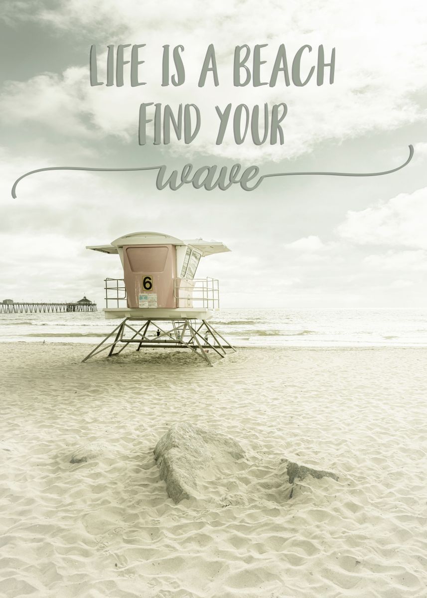 'Life is a beach ' Poster, picture, metal print, paint by Melanie Viola ...