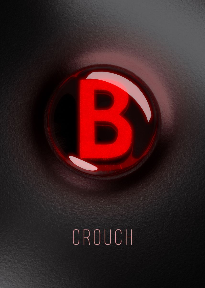 'Button B' Poster, picture, metal print, paint by Simon Garcia | Displate