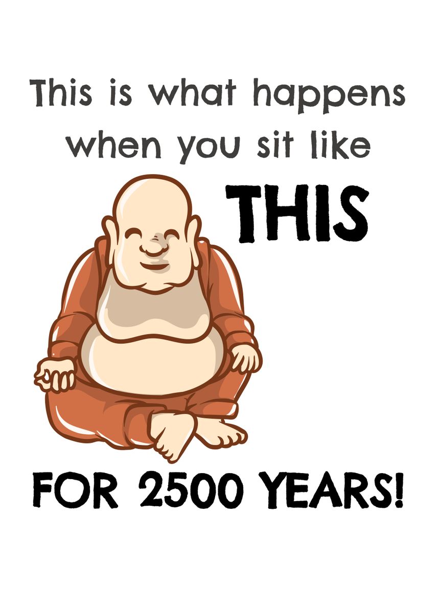 'Laughing Buddha Funny' Poster, picture, metal print, paint by ...