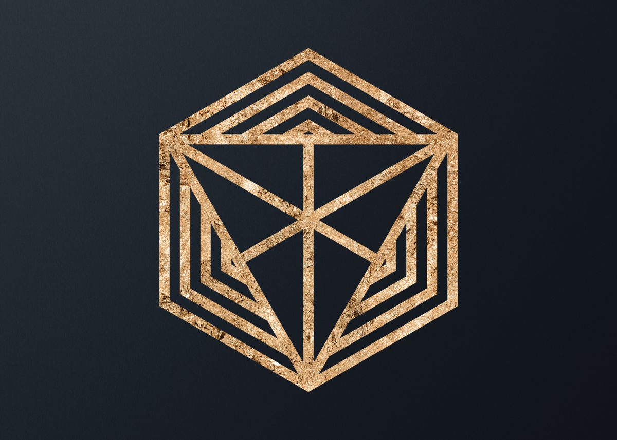 'Gold Geometric Glyph Runes' Poster by Holy Rock Design | Displate