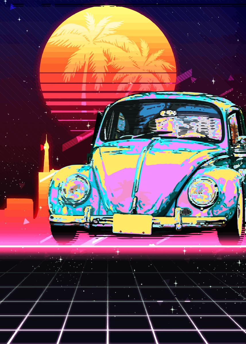 'Classic Retro Car' Poster, picture, metal print, paint by ZHAISHOKU ...