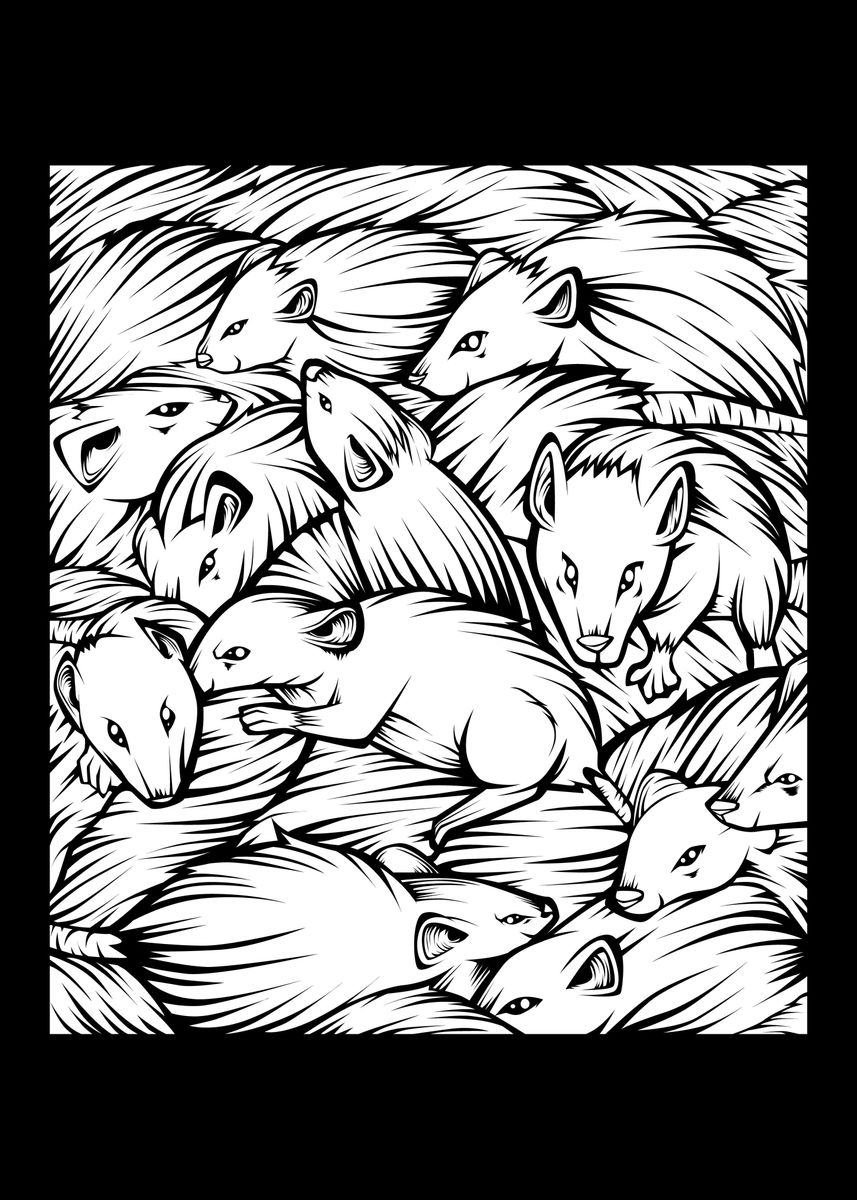 'Rat King Nu Goth Rats Gift' Poster, picture, metal print, paint by ...