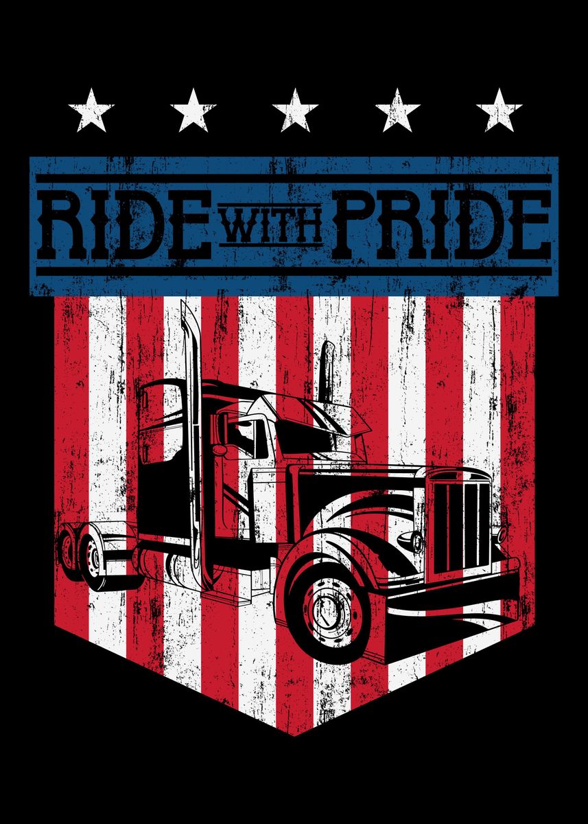 'Truck Driver Trucking' Poster, picture, metal print, paint by ...