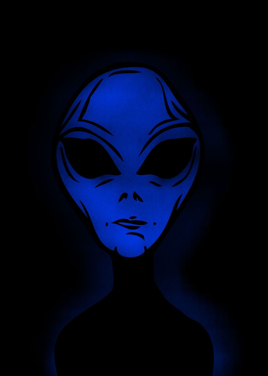 'Blue Alien' Poster, picture, metal print, paint by sastroboy pegat ...