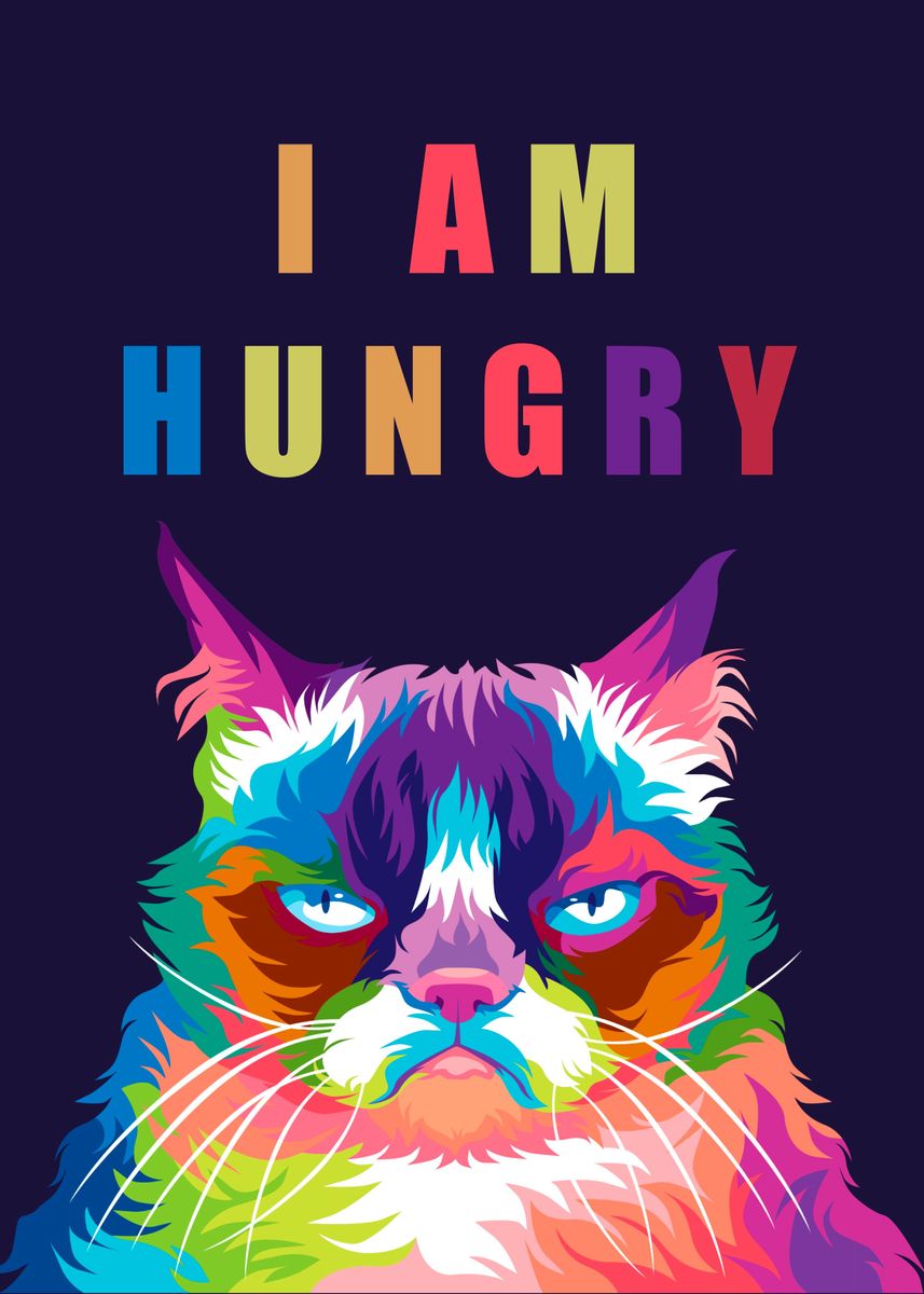'Grumpy Cat' Poster, picture, metal print, paint by NekoStudio | Displate