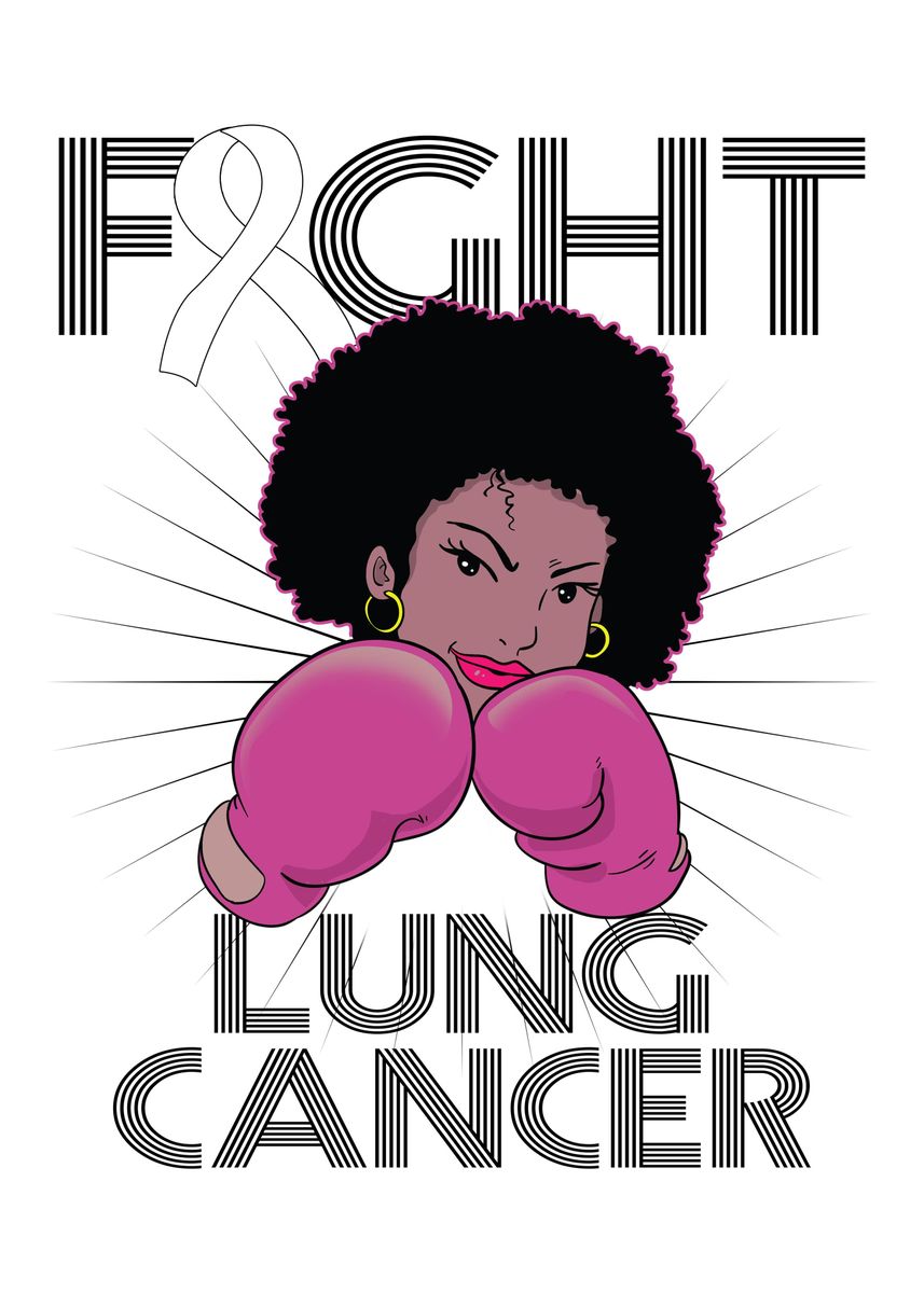 'Fight Lung Cancer Black' Poster, picture, metal print, paint by ...
