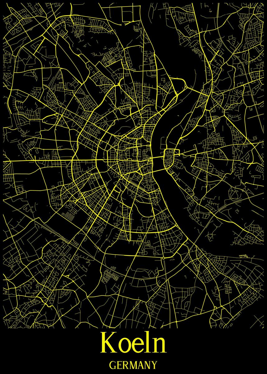 'Koeln City Map Germany' Poster by Max Ronn | Displate