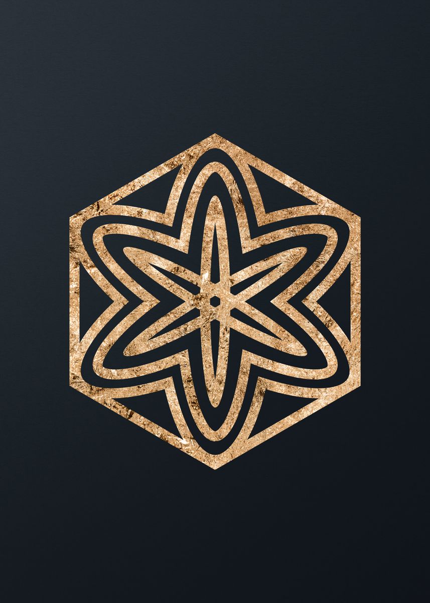 'Gold Geometric Glyph Signs' Poster by Holy Rock Design | Displate