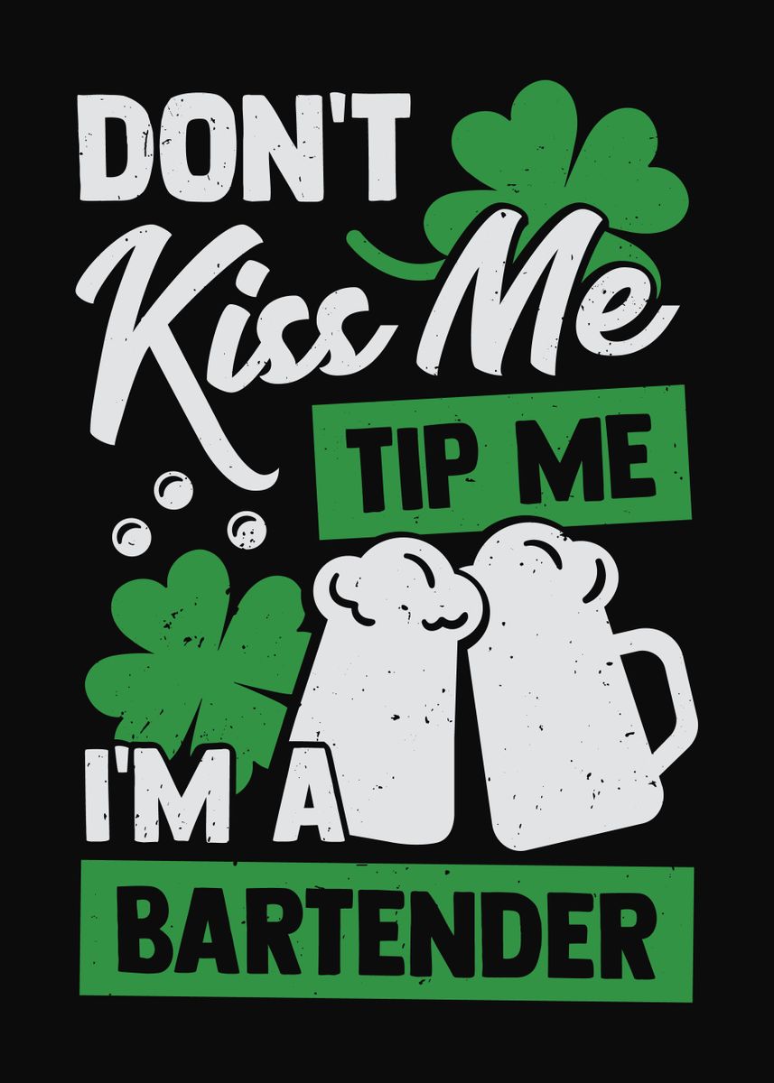 'Tip Me Bartender Design' Poster, picture, metal print, paint by Marcel ...
