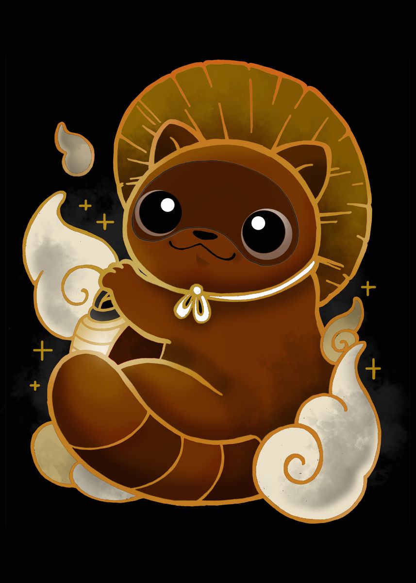 'Tanuki' Poster by Valentina Fabbri | Displate