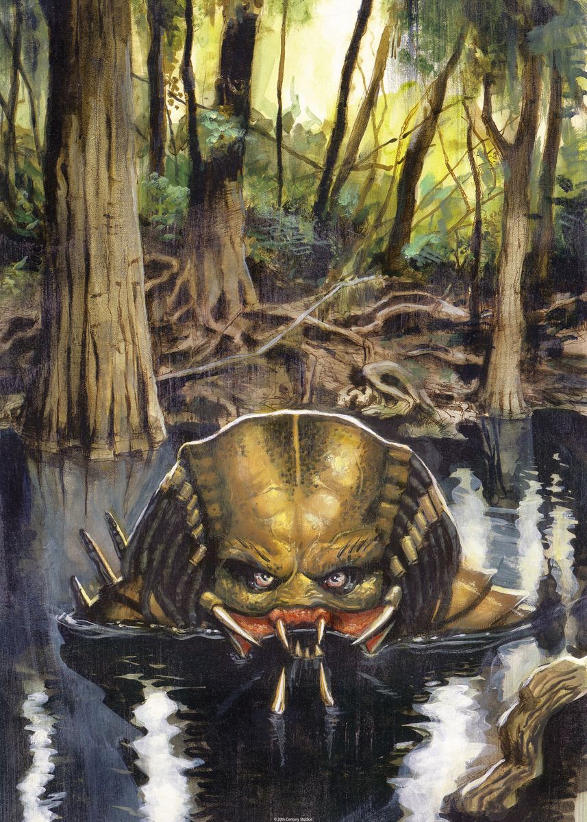 'Yautja Preying in the Lake' Poster, picture, metal print, paint by ...