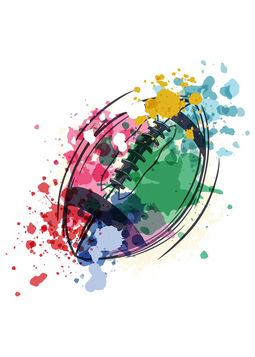 'Colorful football' Poster by Andreas Schellenberg | Displate