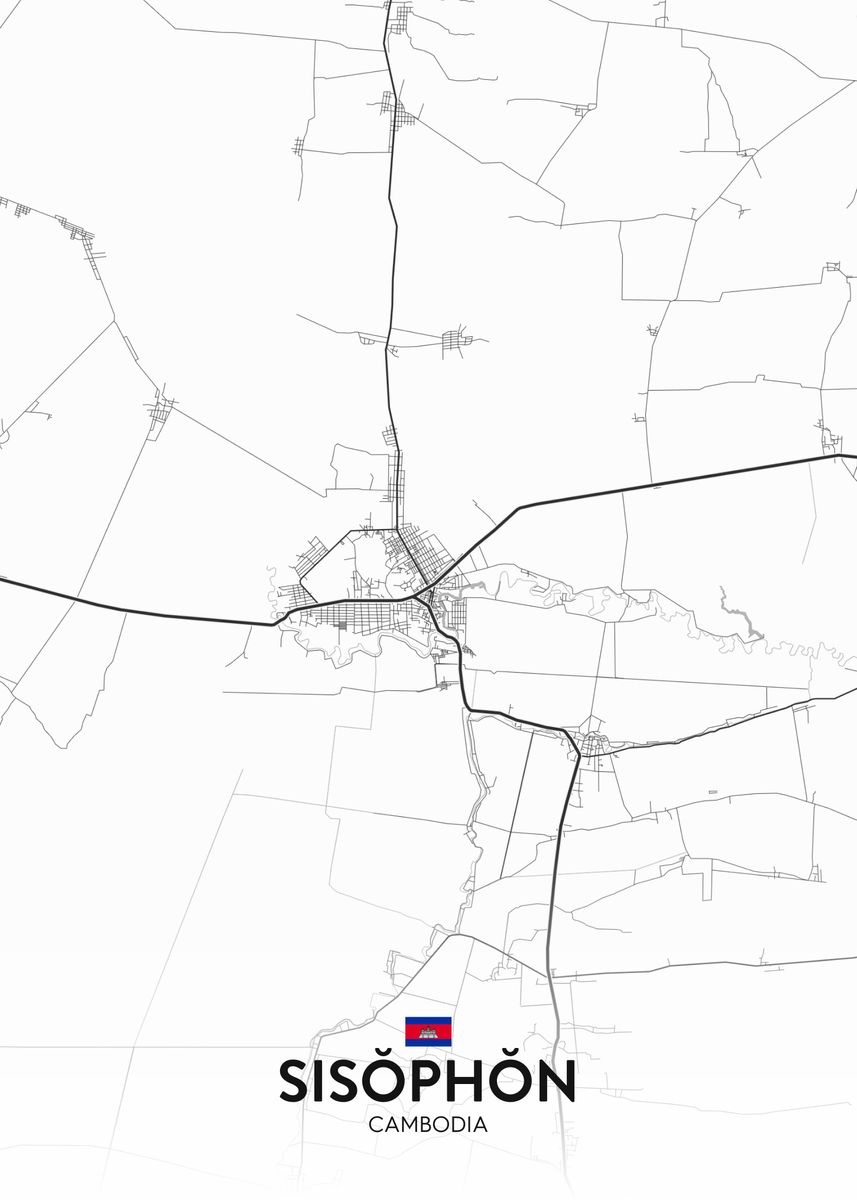 'Sisophon KH' Poster, picture, metal print, paint by IMR Designs | Displate