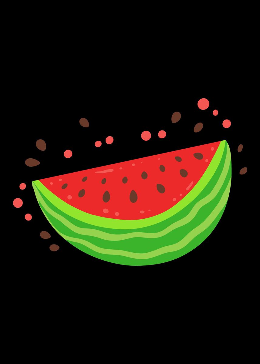 'Watermelon Slice' Poster, picture, metal print, paint by BLVCKPLATE ...