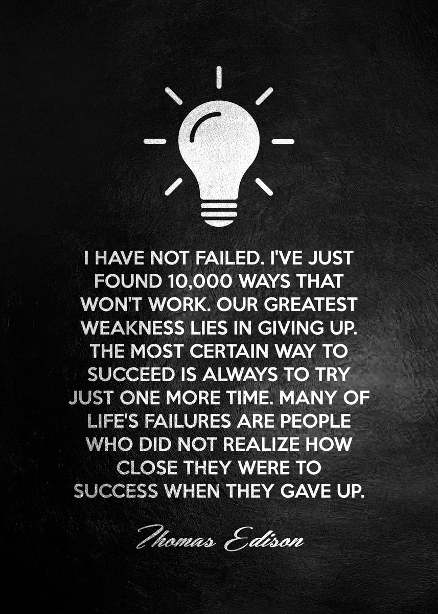 'Thomas Edison Failure' Poster by ABConcepts | Displate