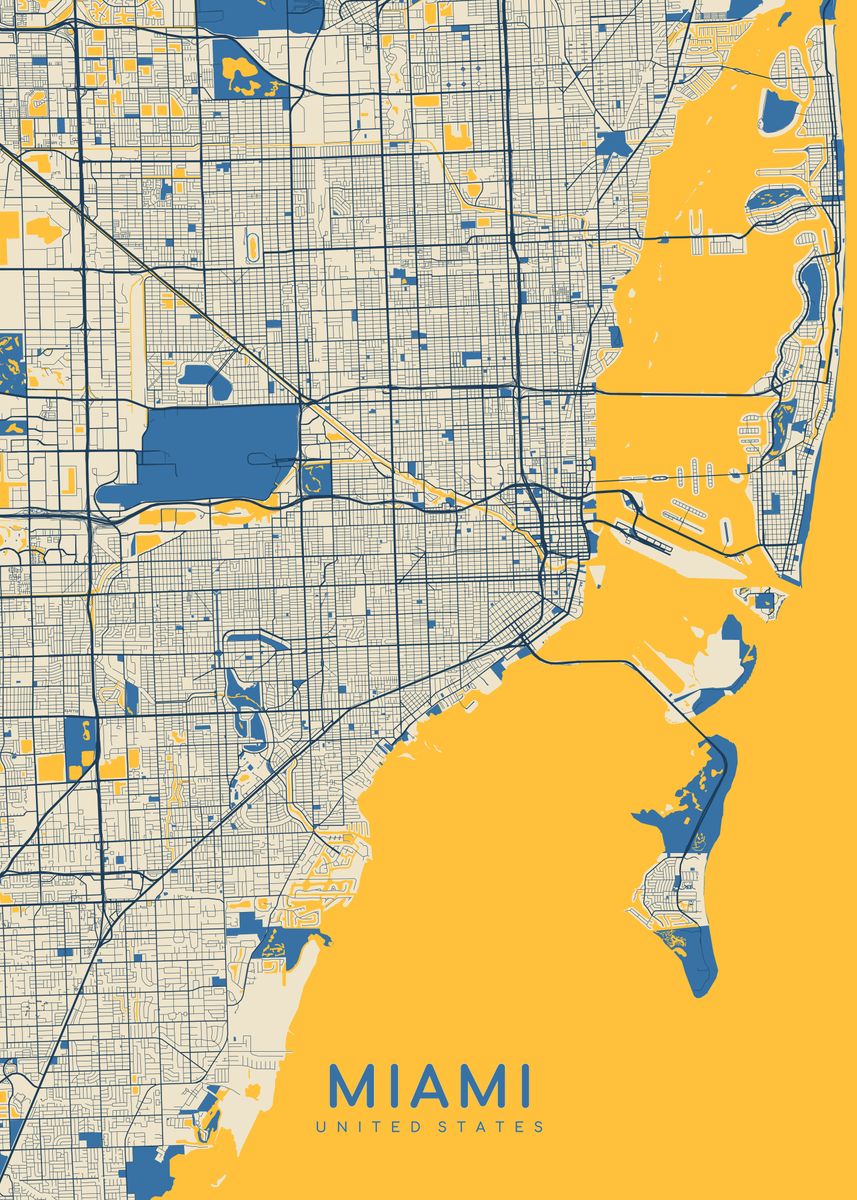 'Miami' Poster by mapsies | Displate