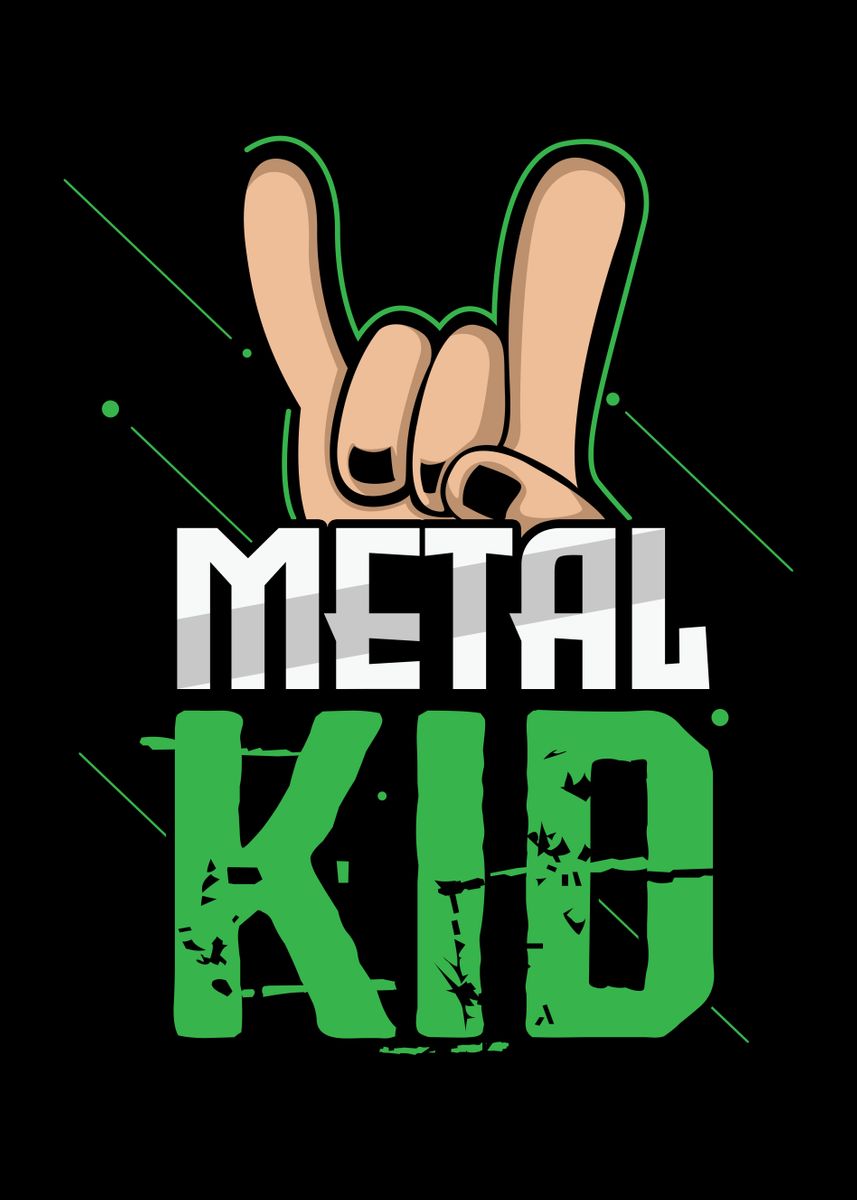'Metal Kid Heavy Metal Rock' Poster, picture, metal print, paint by ...