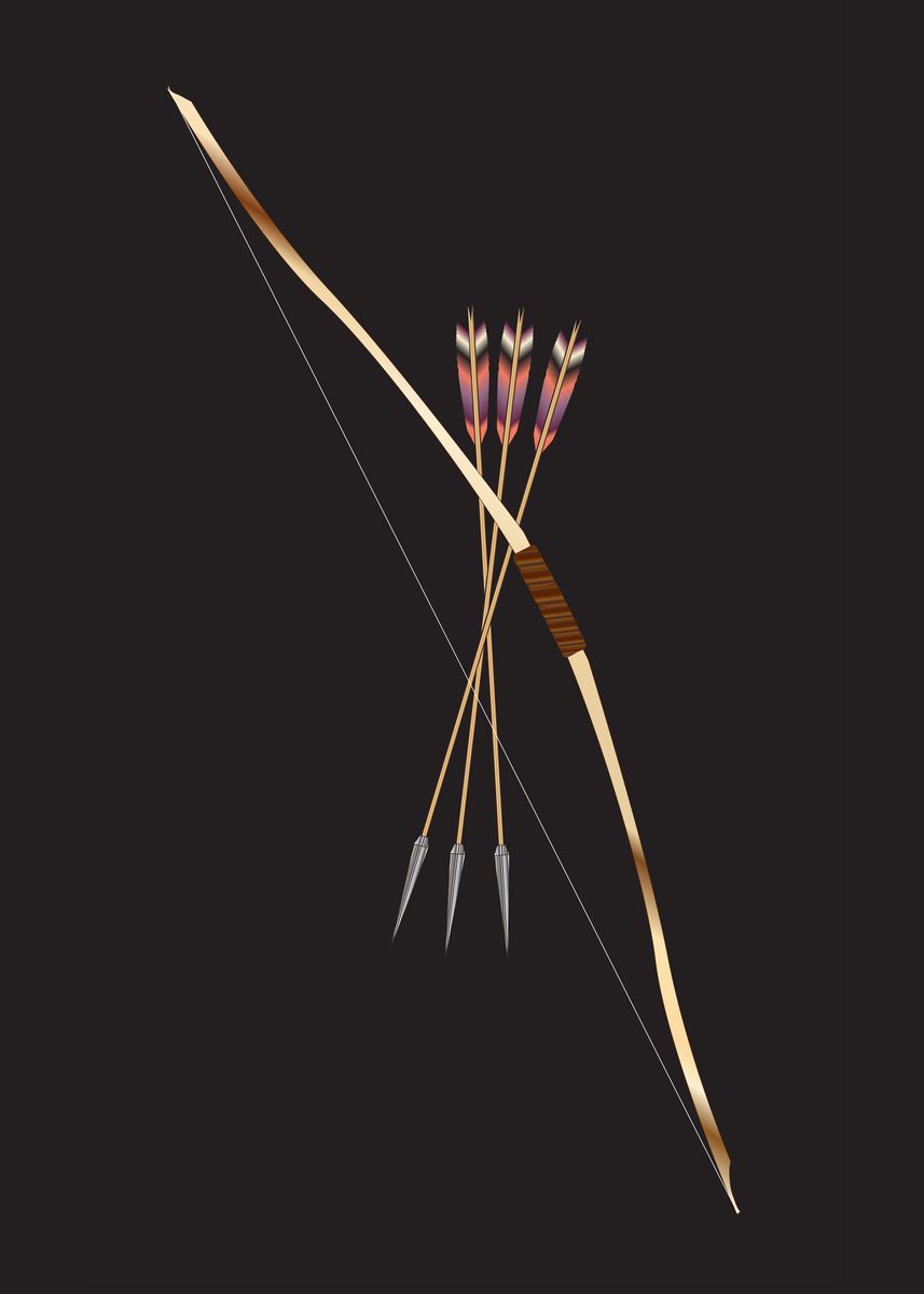 'Traditional Bow And Arrow' Poster, picture, metal print, paint by ...