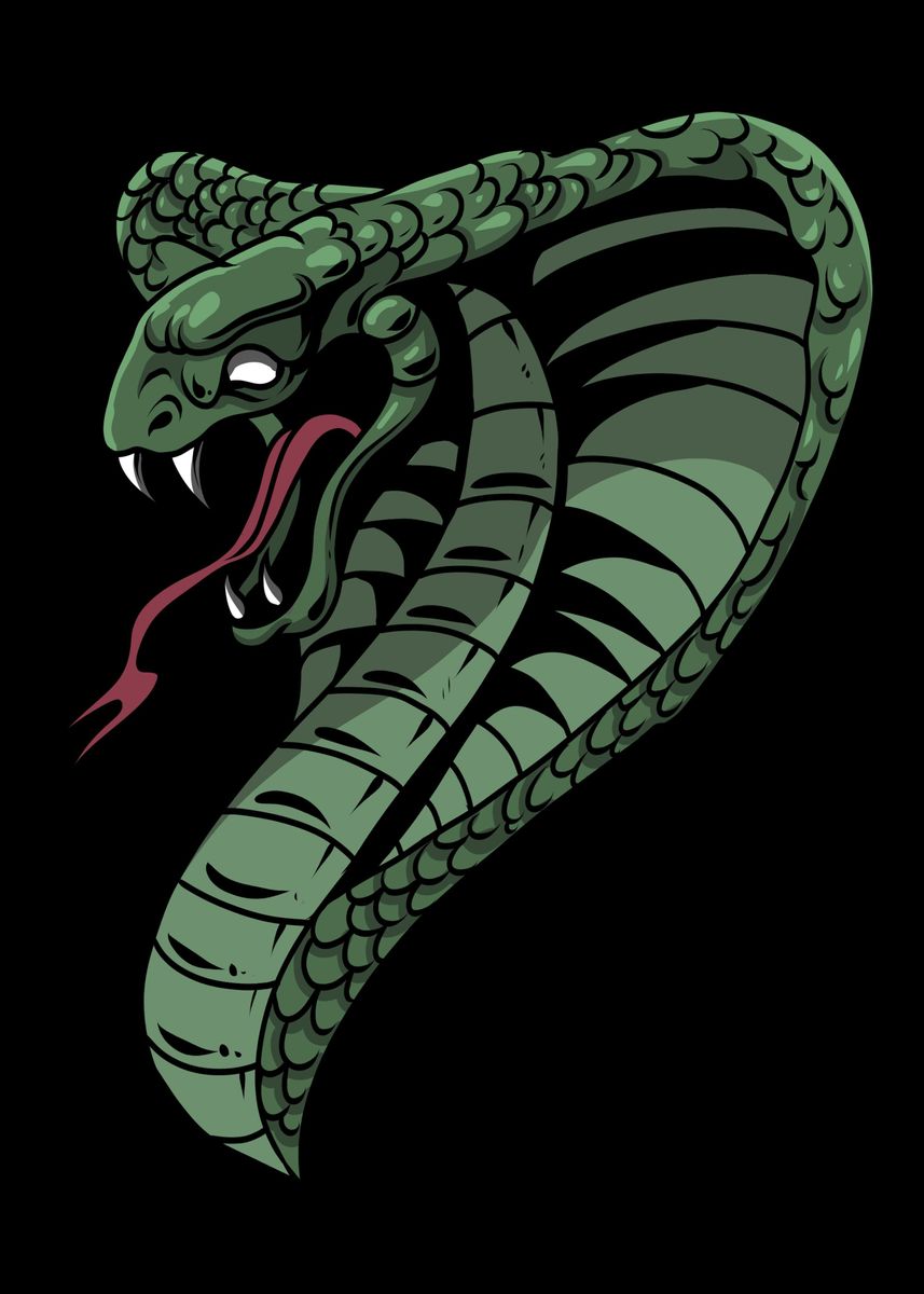 'Snake' Poster, picture, metal print, paint by BobbyBubble | Displate