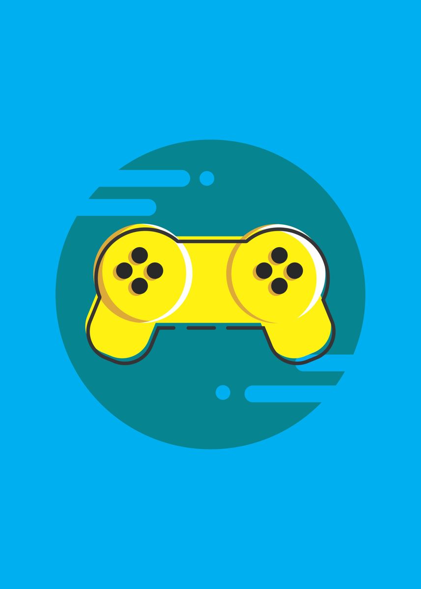 'cute joystick illustration' Poster, picture, metal print, paint by ...