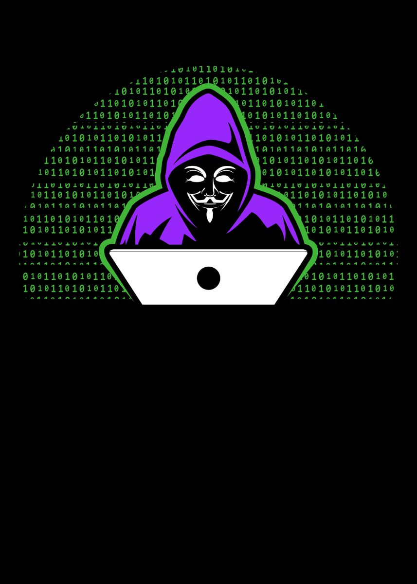 'Computer Hacker' Poster, picture, metal print, paint by NAO | Displate