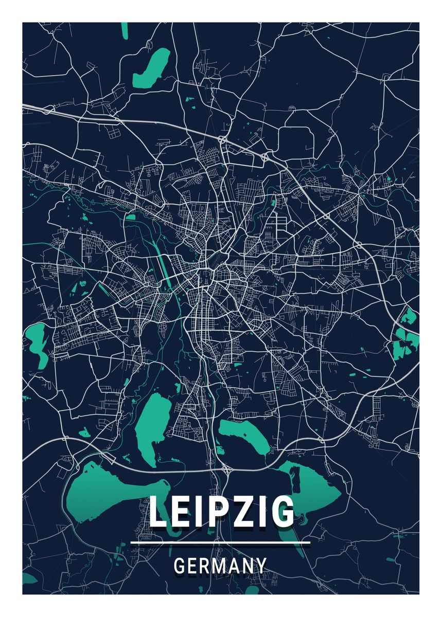 'Leipzig City Map Germany' Poster by Max Ronn | Displate