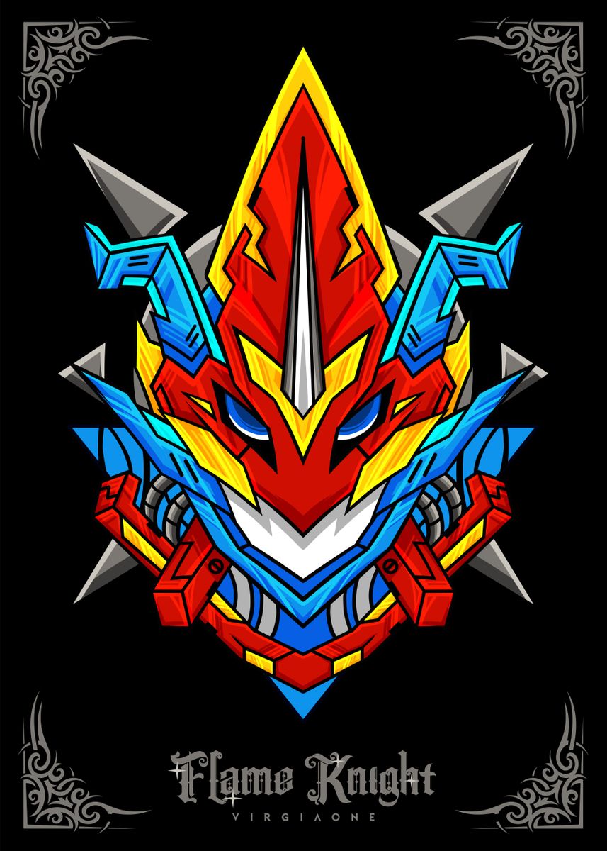 'FLAME KNIGHT' Poster, picture, metal print, paint by virgiaone | Displate