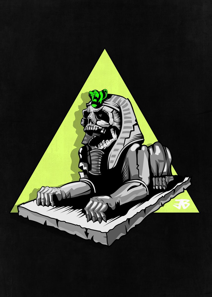 'Egyptian Sphinx Skeleton' Poster, picture, metal print, paint by John ...
