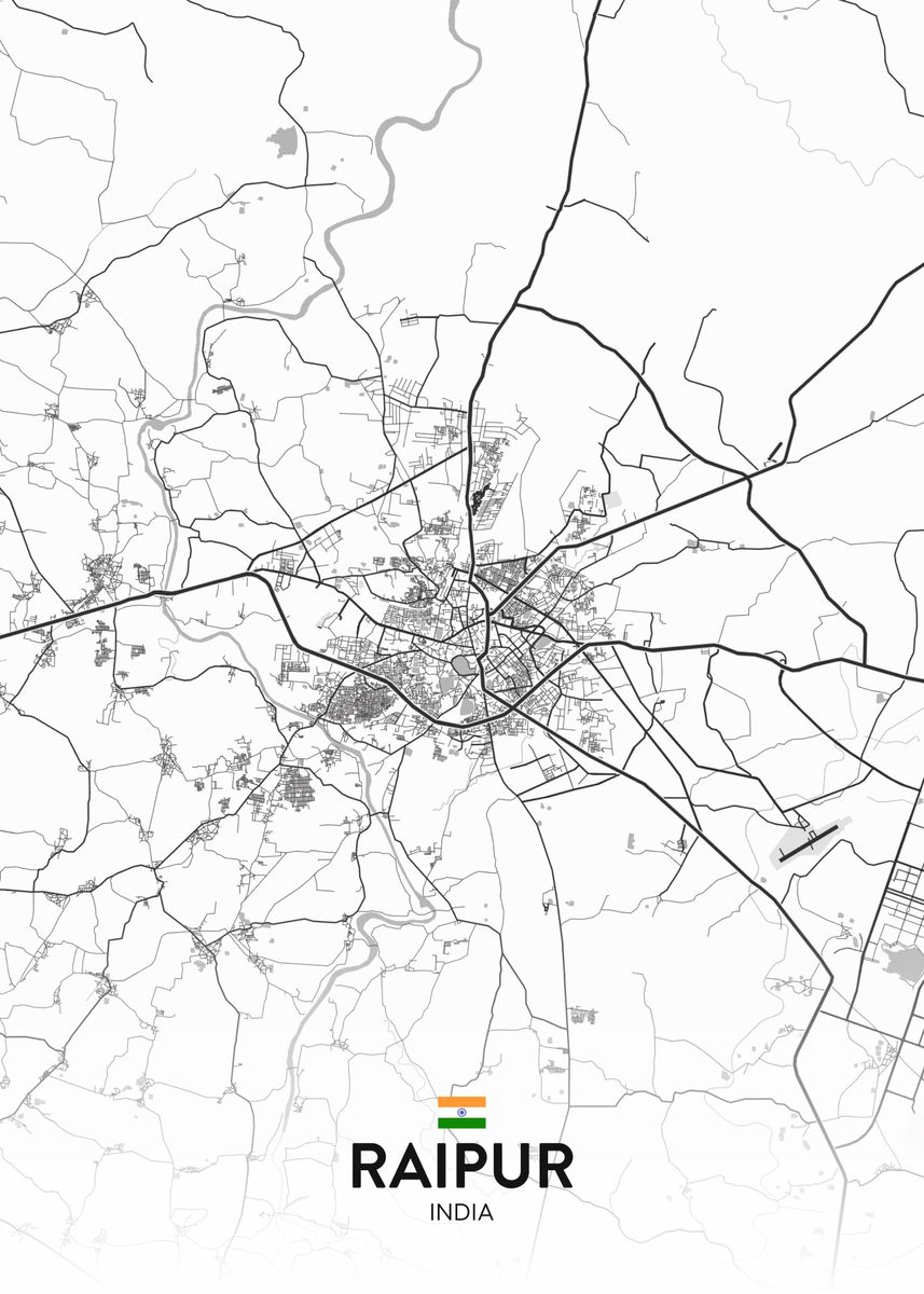 'Raipur IN' Poster, picture, metal print, paint by IMR Designs | Displate