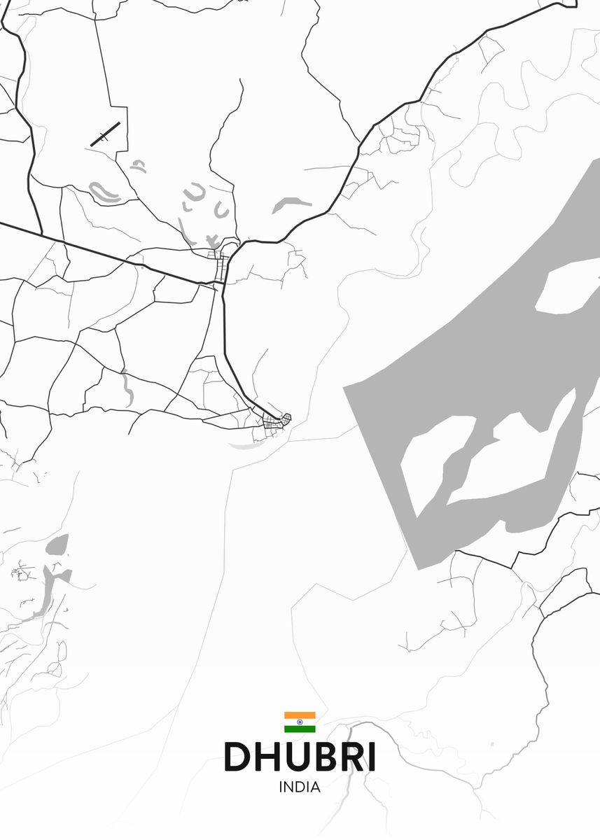 'Dhubri IN' Poster, picture, metal print, paint by IMR Designs | Displate