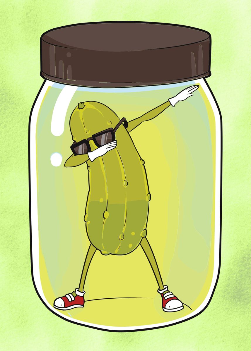 'Funny kitchen pickle' Poster, picture, metal print, paint by ...