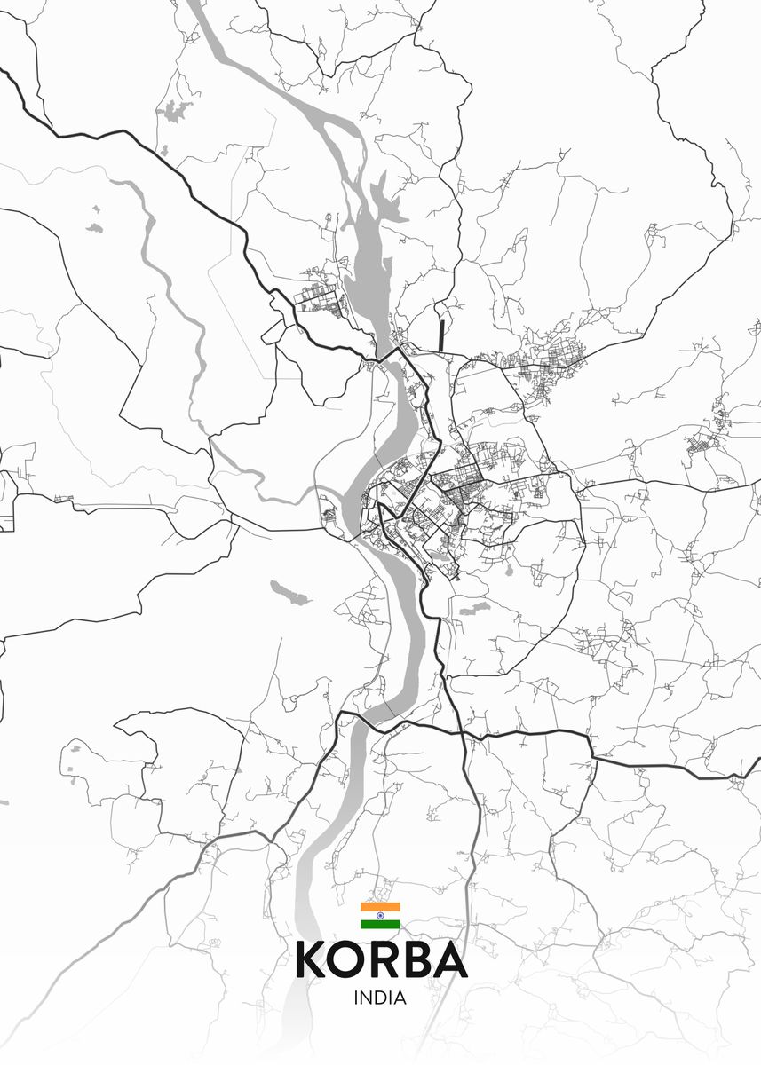 'Korba IN' Poster, picture, metal print, paint by IMR Designs | Displate