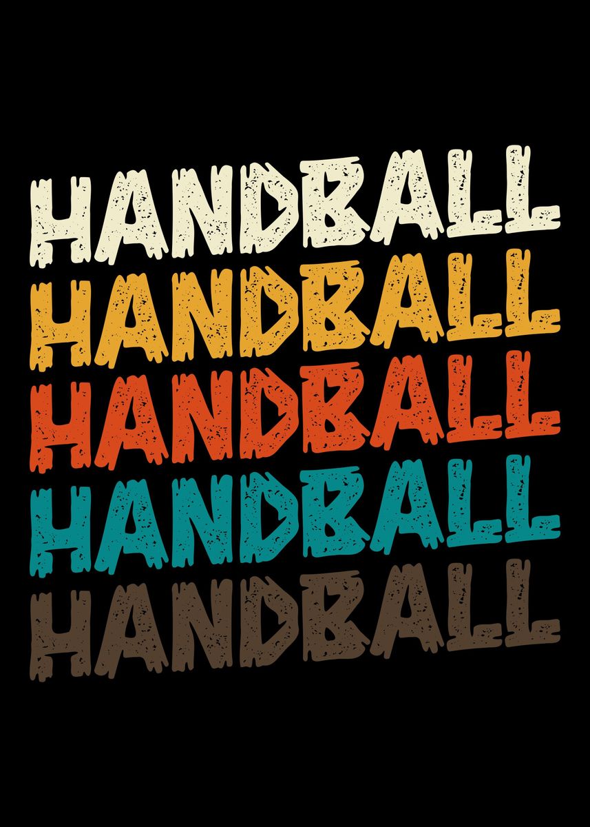 'Retro Style Handball' Poster, picture, metal print, paint by ...