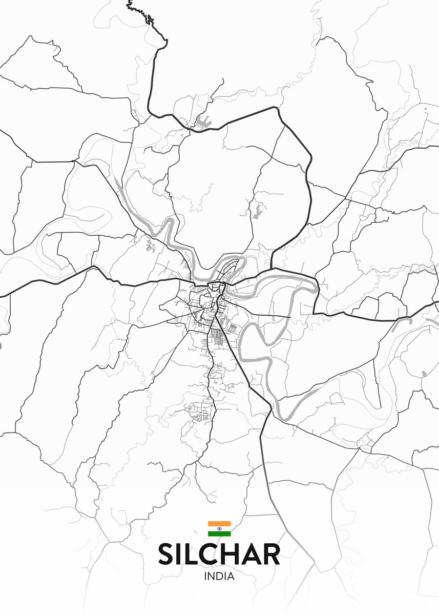 'Silchar IN' Poster, picture, metal print, paint by IMR Designs | Displate