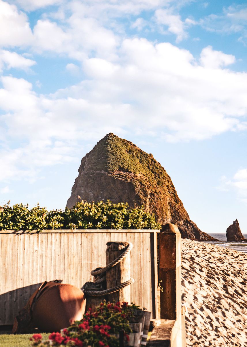 'Cannon Beach Haystack Rock' Poster, picture, metal print, paint by ...