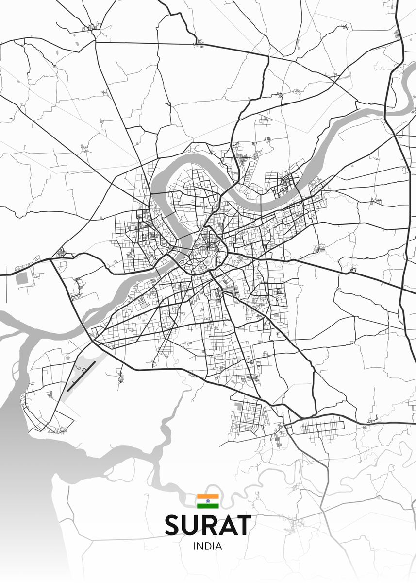 'Surat IN' Poster, picture, metal print, paint by IMR Designs | Displate